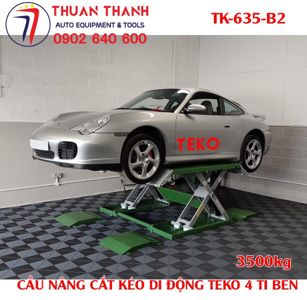 Cầu nâng ô tô cắt kéo di động lắp nỗi 4 ti đẩy TEKO 3500kg TK-635-B2