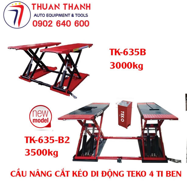 Cầu nâng ô tô cắt kéo di động lắp nỗi 4 ti đẩy TEKO 3500kg TK-635-B2