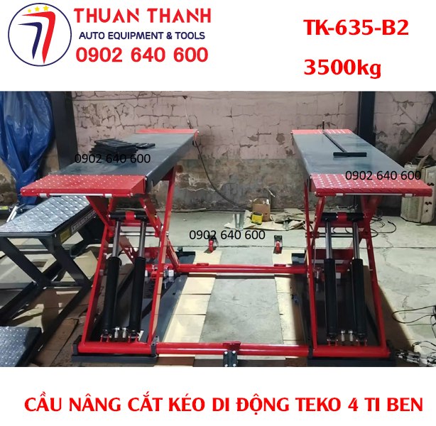 Cầu nâng ô tô cắt kéo di động lắp nỗi 4 ti đẩy TEKO 3500kg TK-635-B2